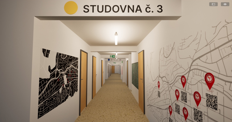 Design of the hallway of university dormitories U6, Zlín - Showcase FMK ...